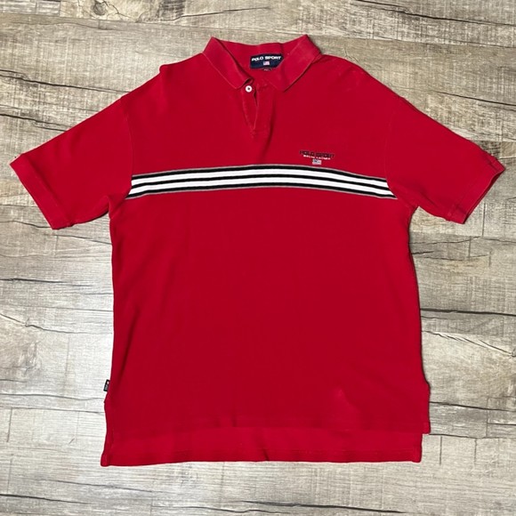 Polo Ralph Lauren | Shirts | Polo Sport Ralph Lauren Mens L Red Striped ...